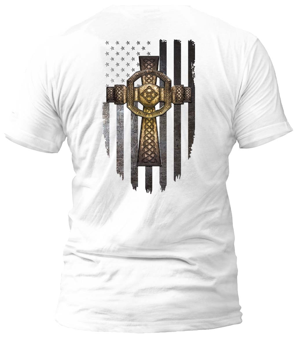 Celtic Cross American Flag T-shirt – Five Pines Apparel and Gifts