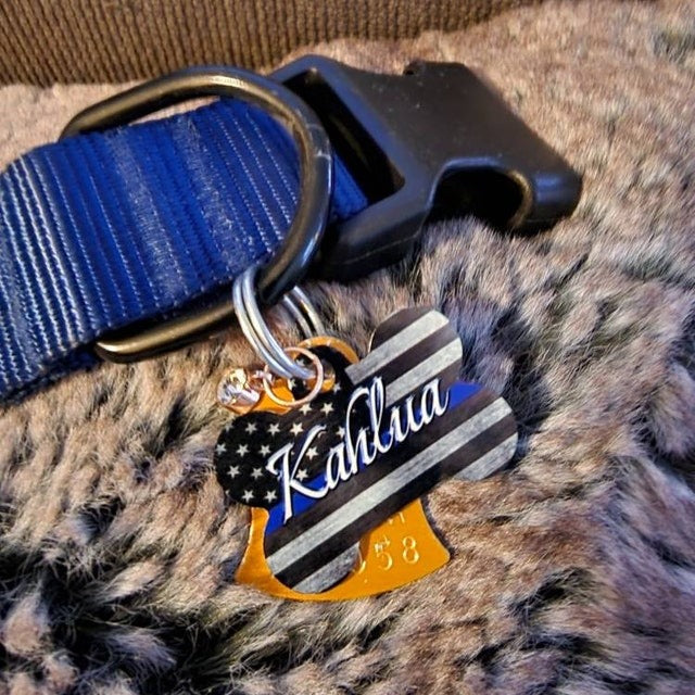 Bone Shape Dog Tag Thin Blue Line – Five Pines Apparel and Gifts